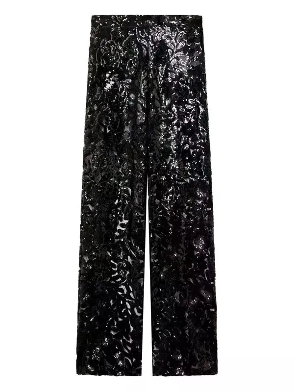 GOLDEN GOOSE Sequined Wide-leg Trousers - Black