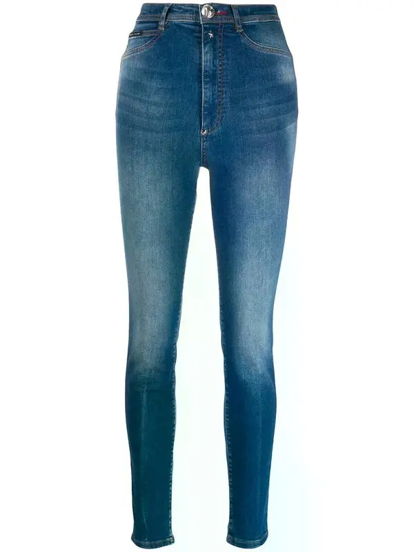 Philipp Plein High Waisted Jeggings - Blue