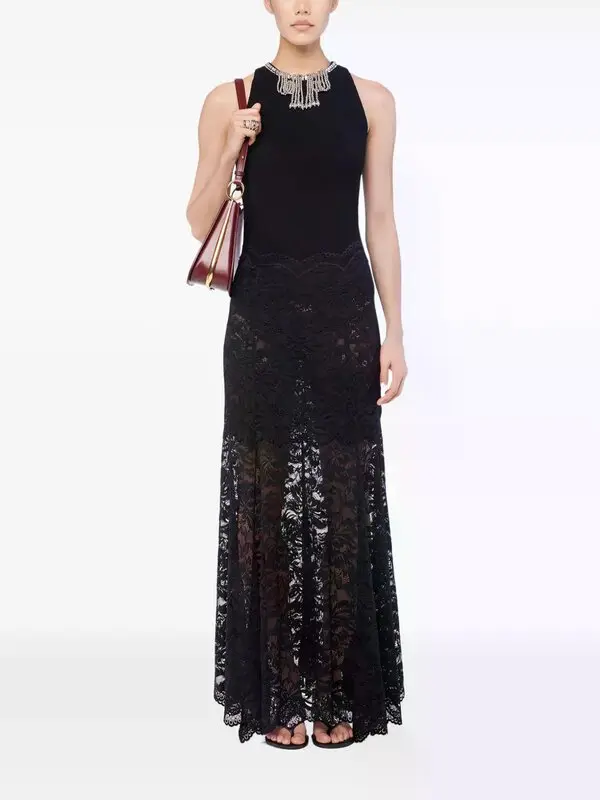 Rabanne Flared Lace Maxi Skirt