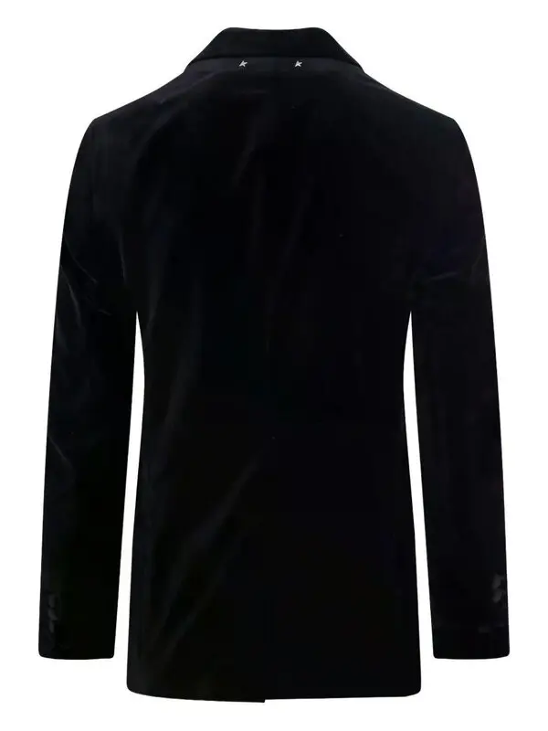 GOLDEN GOOSE Double-breasted Blazer In Velvet With Satin Lapels