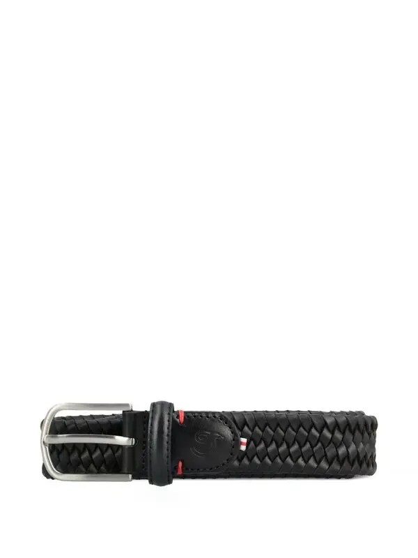 LA BOUCLE Lombardia Woven Leather Belt - Black