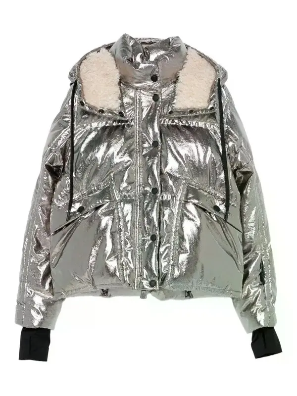 Moncler Calaque Metallic Hooded Ski Jacket