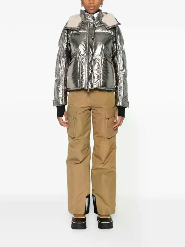 Moncler Calaque Metallic Hooded Ski Jacket