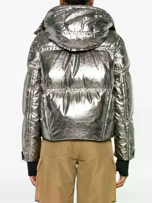 Moncler Calaque Metallic Hooded Ski Jacket