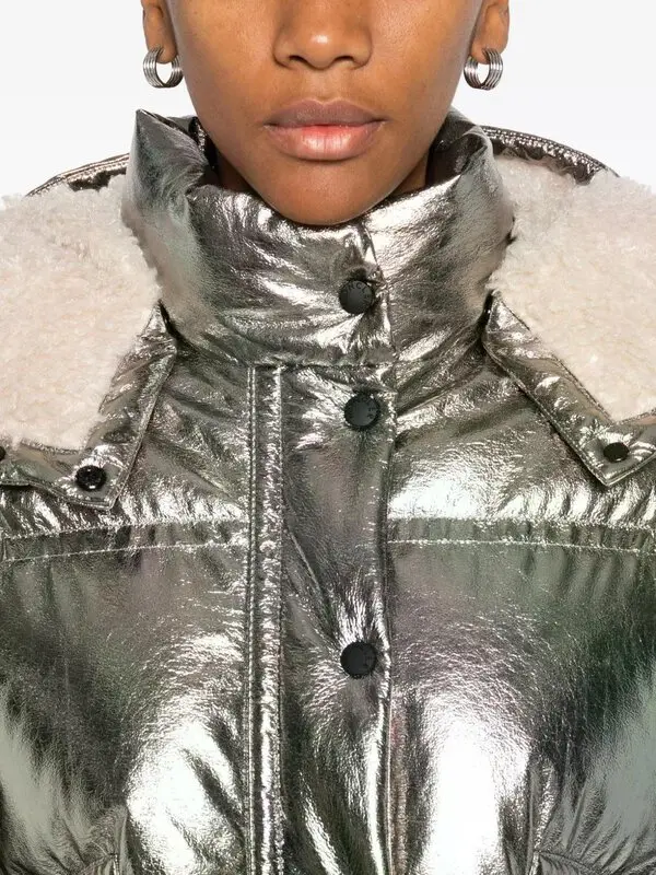 Moncler Calaque Metallic Hooded Ski Jacket