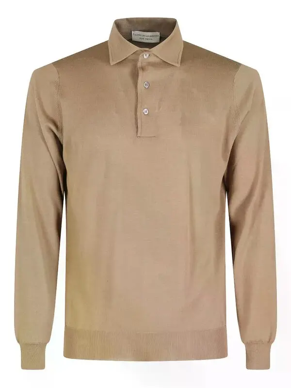 FILIPPO DE LAURENTIIS Long-sleeve Polo Shirt - Brown
