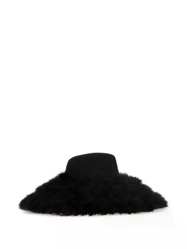STEPHEN JONES Feather Embellished Wide Brim Hat