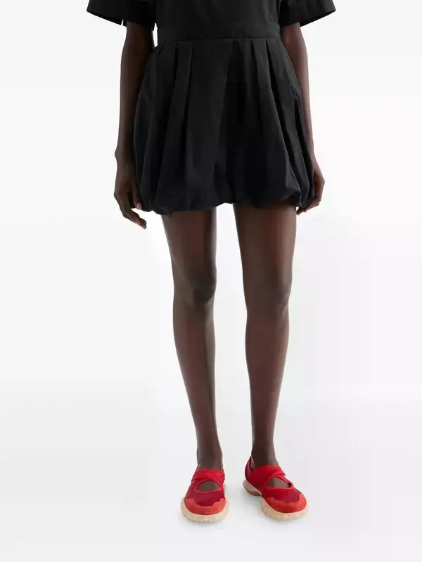JIL SANDER Gathered Balloon Poplin Shorts - Black