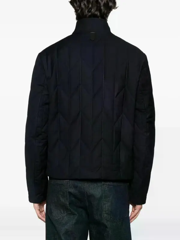 Canali Quilted Diamond-pattern Padded Jacket