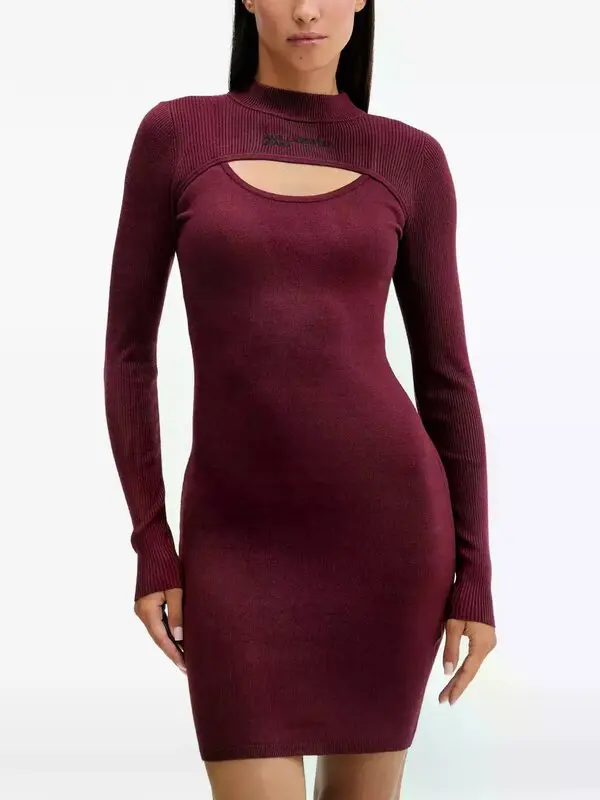 Karl Lagerfeld Ribbed Knit Mini Dress