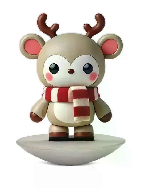 Linee Recanati Scarf Reindeer Figure - Neutrals