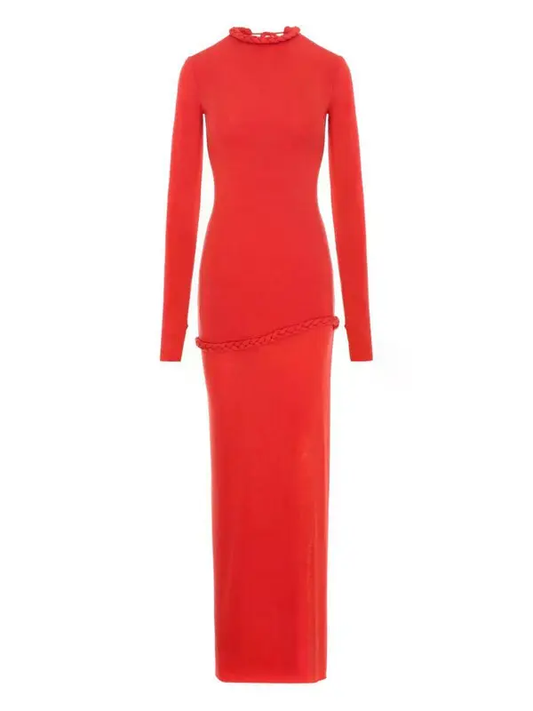 MANURI Nora Braided-detail Maxi Dress - Red