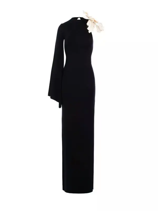 MANURI Darling One-shoulder Maxi Dress With Floral Detail