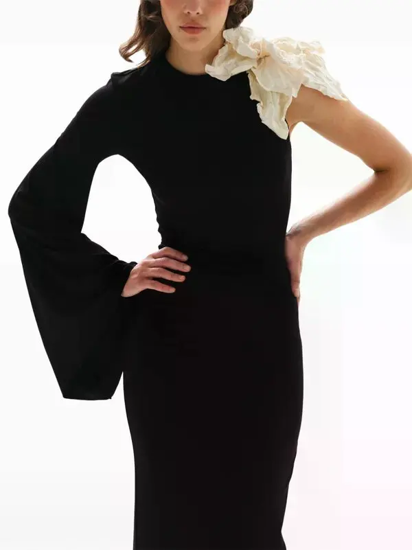 MANURI Darling One-shoulder Maxi Dress With Floral Detail