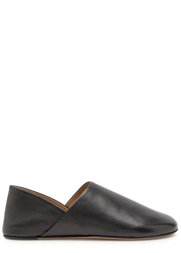 JW Anderson Leather Babouche Flats - Black