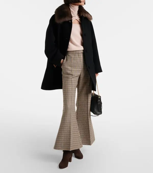Valentino Garavani Cutout Gathered Virgin Wool Turtleneck Sweater