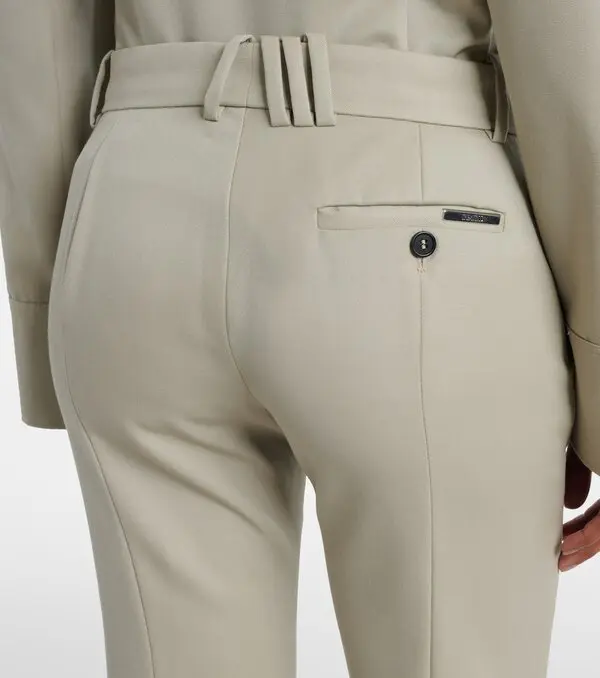 Attico Low-rise Wool Straight Leg Trousers