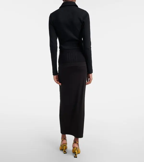 Attico Jersey Midi Skirt