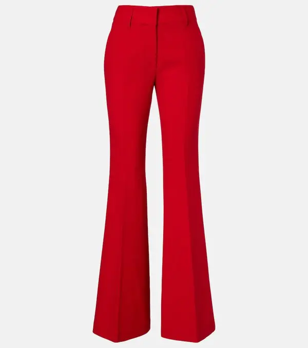 Gabriela Hearst Rhein Wool Flared Trousers - Red