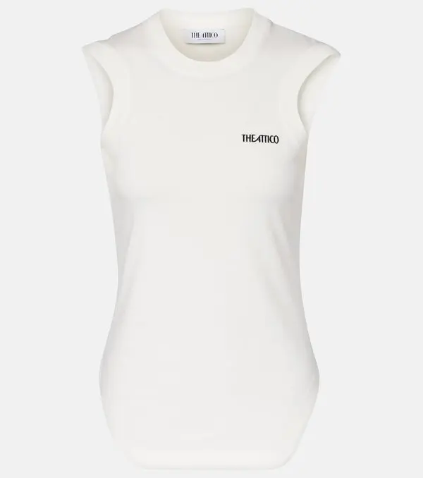 Attico Logo Cotton Top - White
