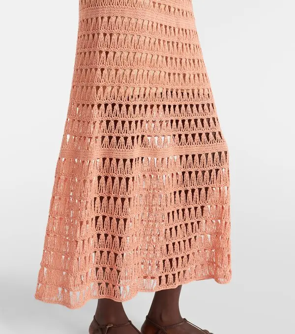 Anna Kosturova Crochet Cotton Midi Dress