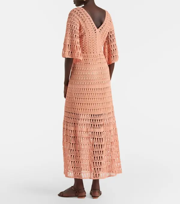 Anna Kosturova Crochet Cotton Midi Dress