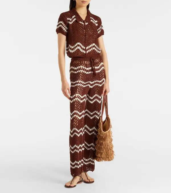 Anna Kosturova Crochet Cropped Cotton Top