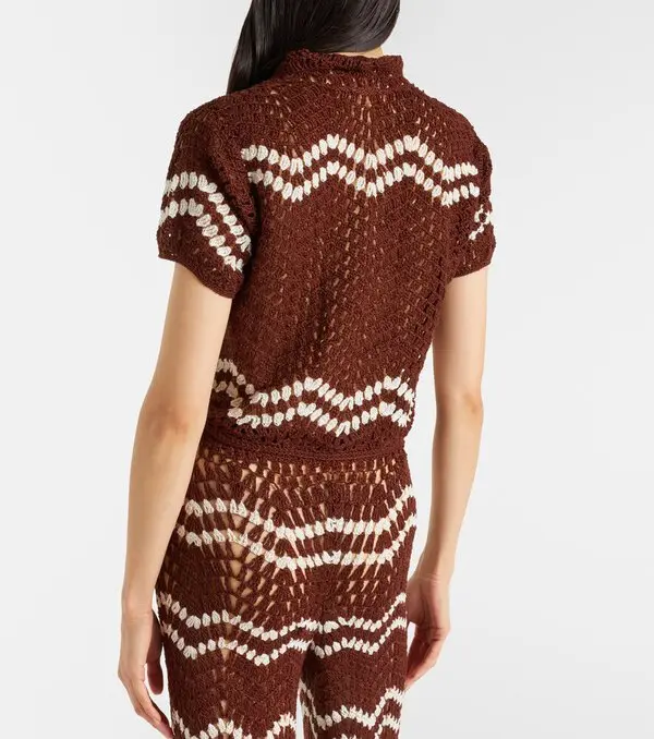 Anna Kosturova Crochet Cropped Cotton Top