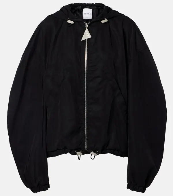 Attico Oversized Hooded Bomber Jacket - Black