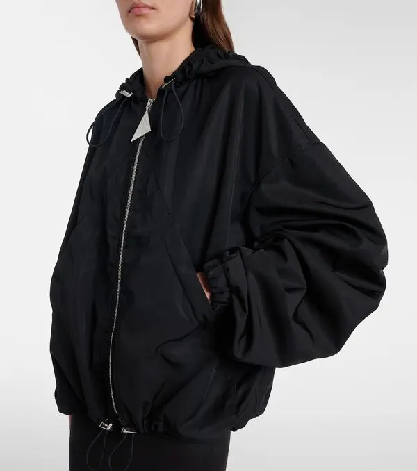 Attico Oversized Hooded Bomber Jacket - Black