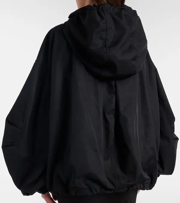 Attico Oversized Hooded Bomber Jacket - Black