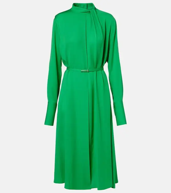 TOM FORD Belted Silk Midi Dress