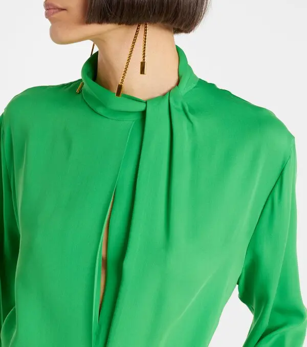 TOM FORD Belted Silk Midi Dress