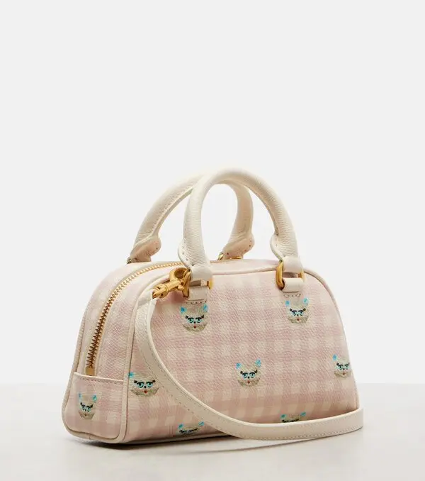 Valentino Garavani Gingham Leather Tote Bag