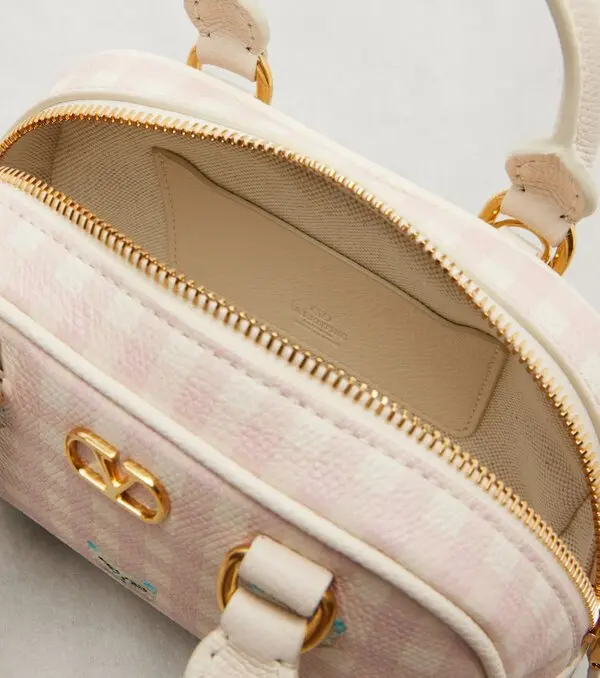Valentino Garavani Gingham Leather Tote Bag