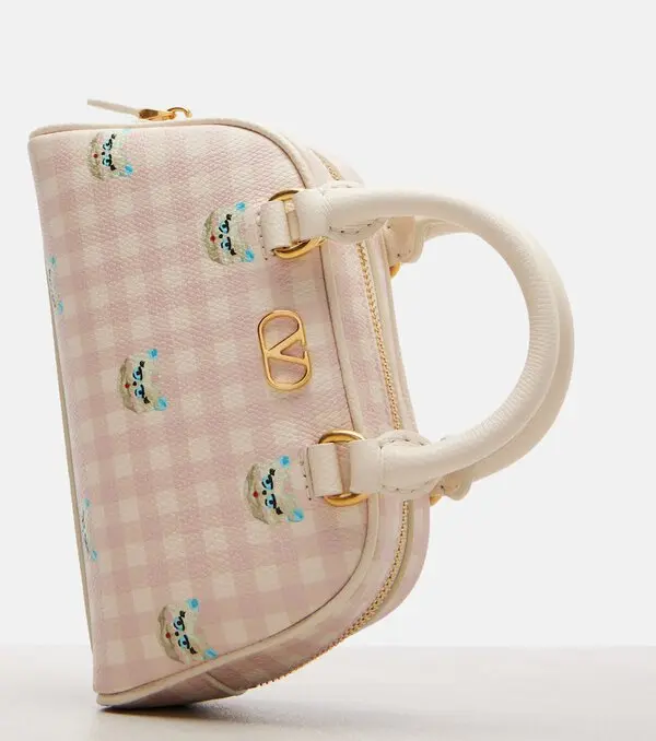 Valentino Garavani Gingham Leather Tote Bag