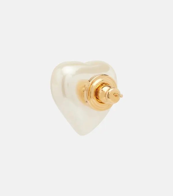 Valentino Garavani Vlogo Faux Pearl Heart Earrings - Gold
