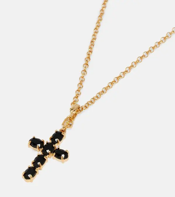 Dolce & Gabbana Embellished Cross Chain Necklace
