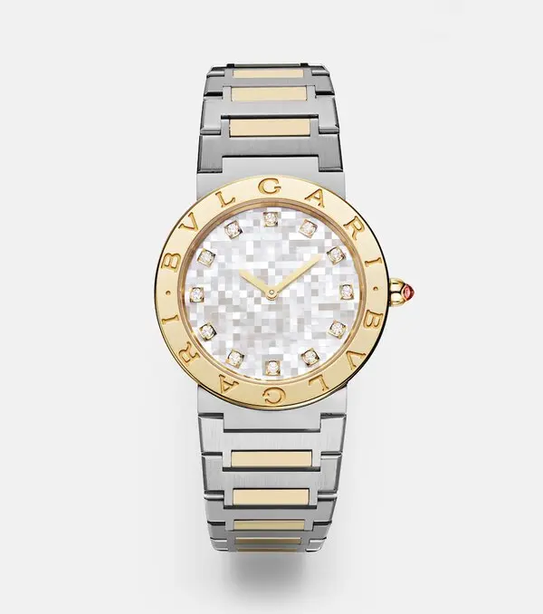 BVLGARI Embellished 33mm Watch In 18kt Gold And Stainless Steel - Silver