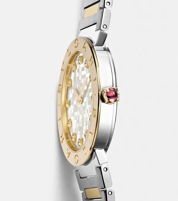 BVLGARI Embellished 33mm 18kt Gold And Stainless Steel Watch