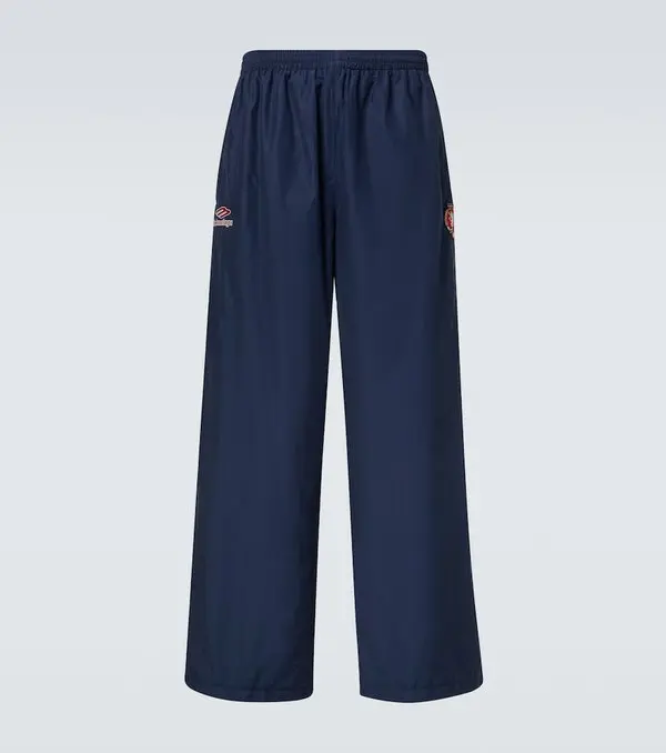Balenciaga Logo Oversized Cotton-blend Jersey Track Pants - Blue