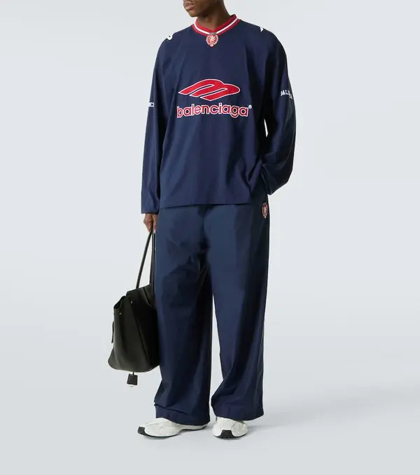 Balenciaga Logo Oversized Cotton-blend Jersey Track Pants