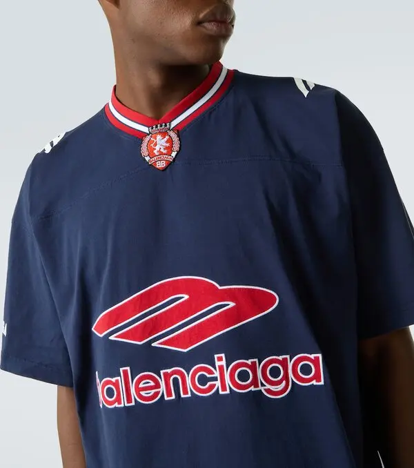 Balenciaga Logo Oversized Cotton Jersey T-shirt