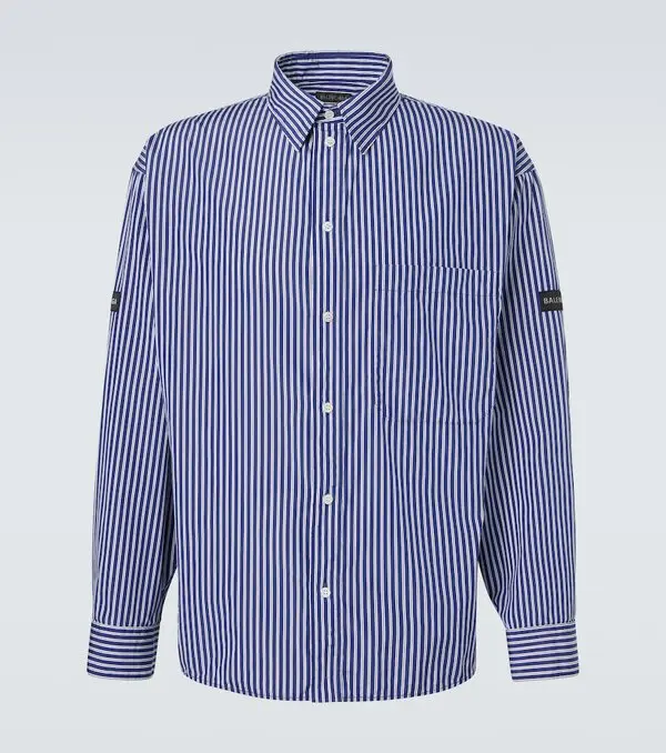 Balenciaga Striped Cotton-blend Poplin Shirt