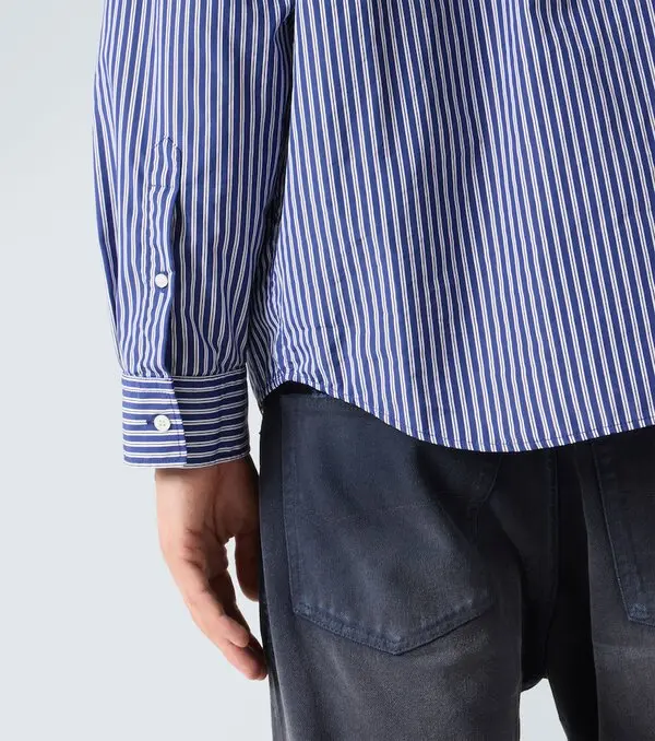 Balenciaga Striped Cotton-blend Poplin Shirt