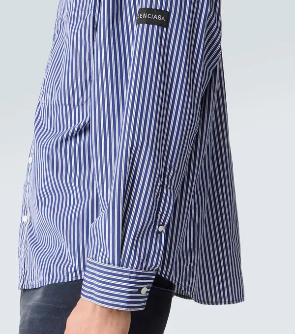Balenciaga Striped Cotton-blend Poplin Shirt
