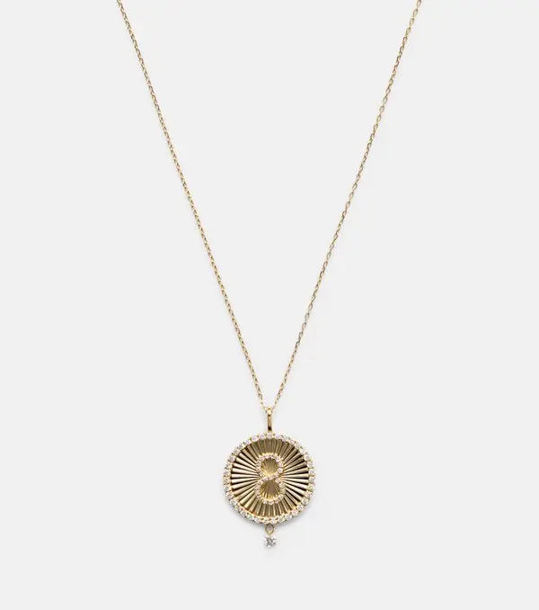 PERSEE 18kt Yellow Diamond Lucky Charm Necklace
