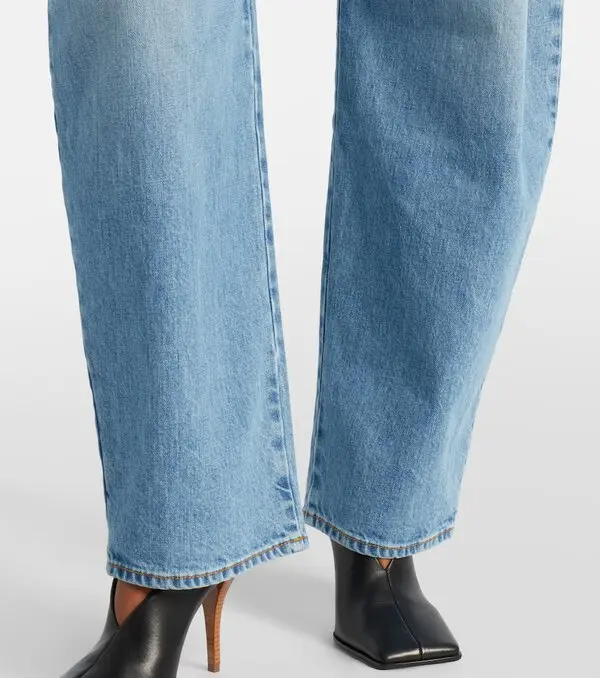 Alaïa High-rise Barrel-leg Jeans In Cloudy