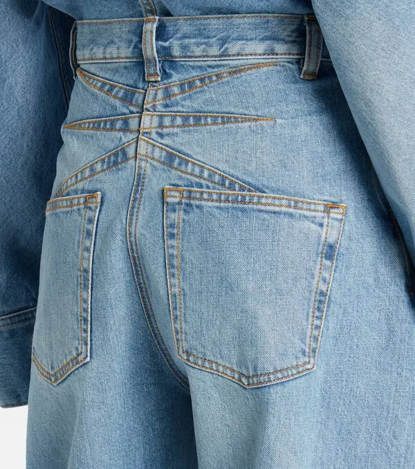 Alaïa High-rise Barrel-leg Jeans In Cloudy