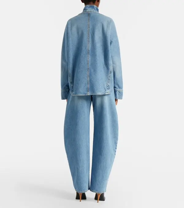 Alaïa High-rise Barrel-leg Jeans In Cloudy